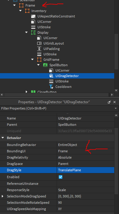 How to drag a button outside it's parents using UIDragDetector? - Scripting Support - Developer ...