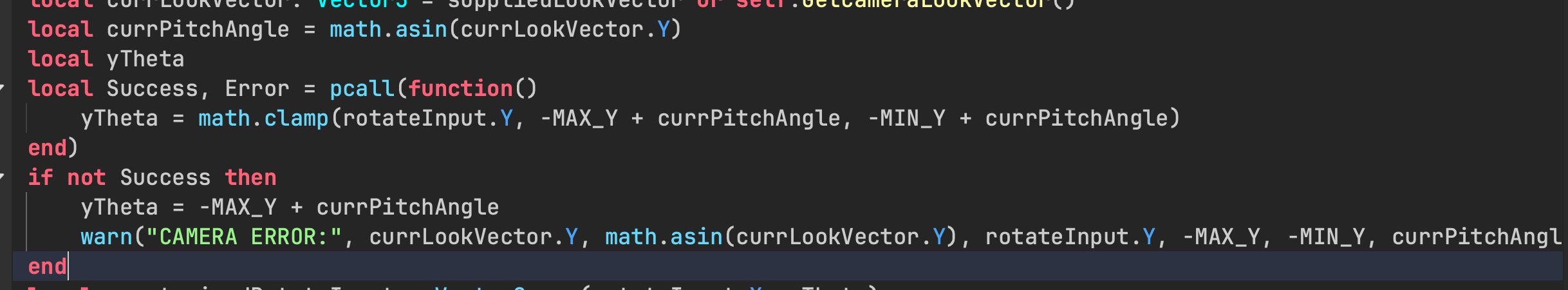 BaseCamera CoreScript erroring after changing CurrentCamera properties - Engine Bugs - Developer ...