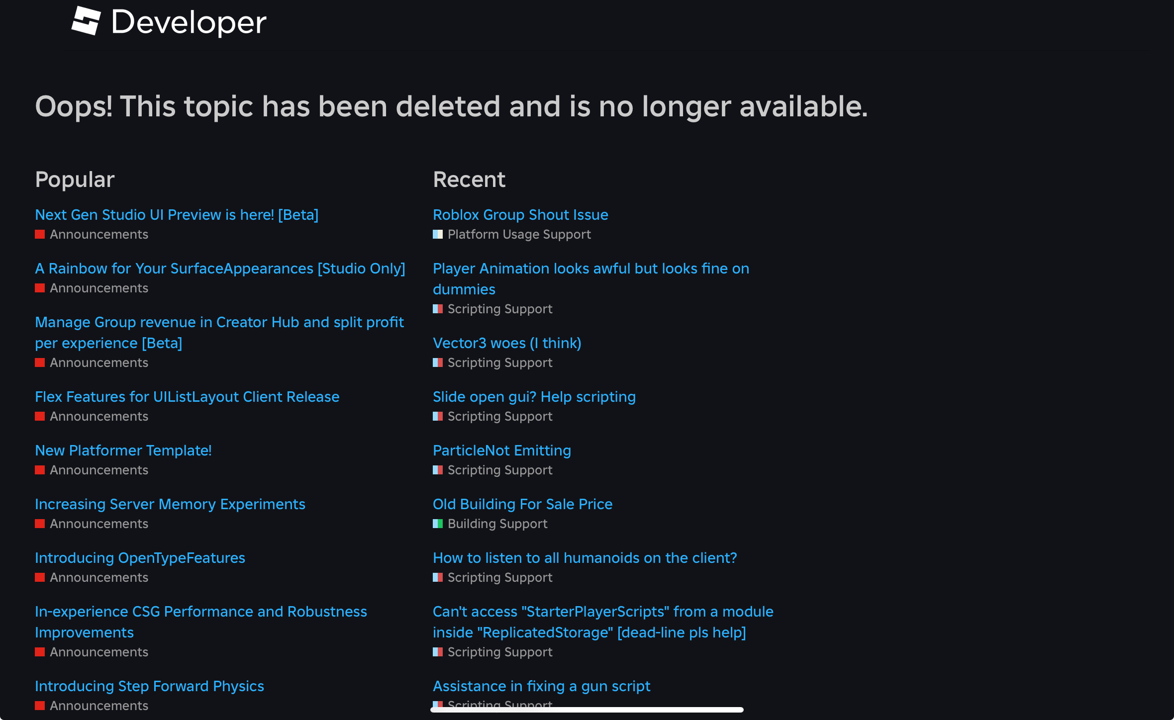 Topic Deleted For No Reason Without Message - Forum Bugs - Developer Forum | Roblox