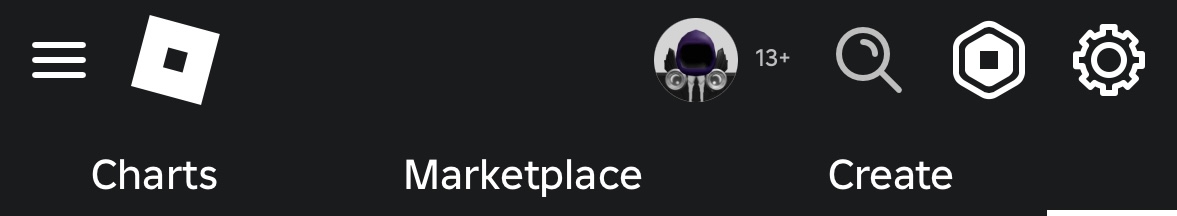 On the website with a phone, the topbar is missing the Robux tab which ...