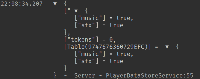 When loading player data, a table with settings is always added - Scripting Support - Developer ...