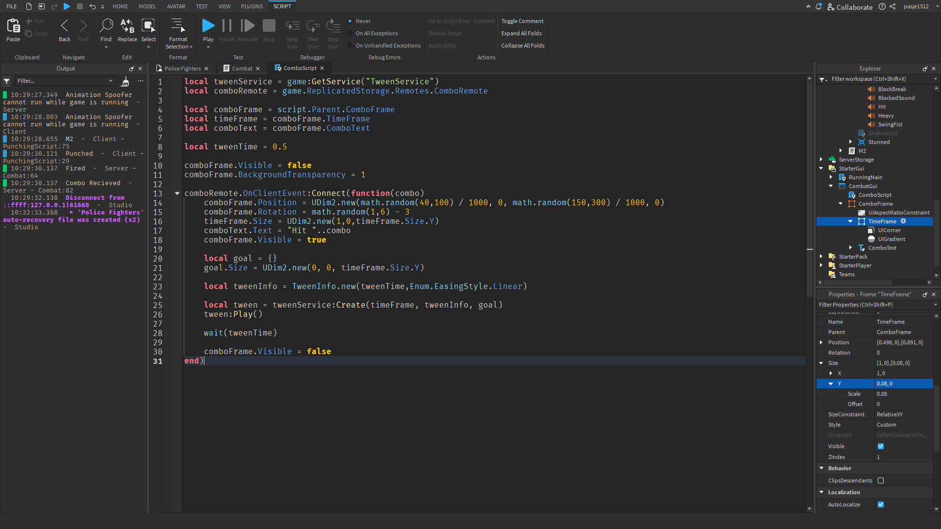 UDim2.new(0, 0, Frame.Size.Y) - Scripting Support - Developer Forum | Roblox