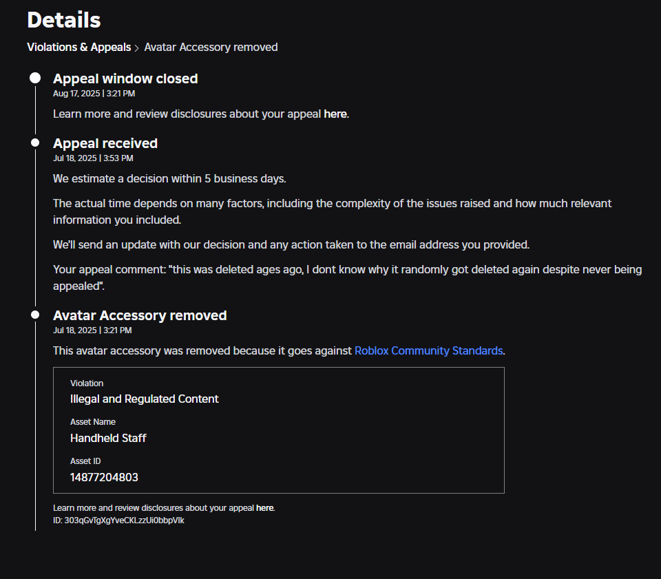 Roblox Violations and Appeals Page Consistently Fails to Make Decisions ...
