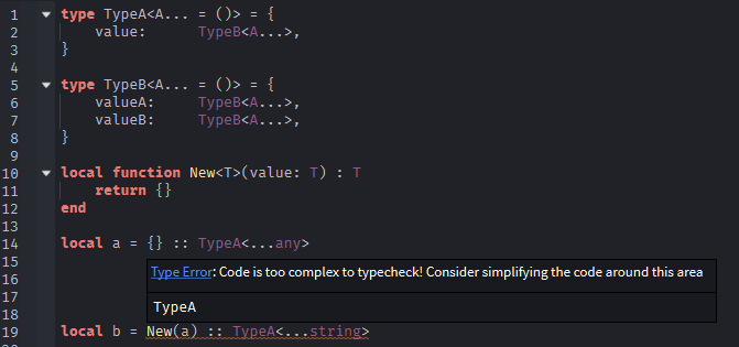 [New solver] Cant cast type packs "Code is too complex to typecheck ...