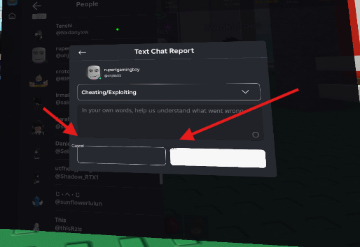 Send report UI wrong place in VR - Roblox Application and Website Bugs ...