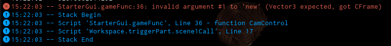 Assigning the player's camera to a new CFrame - Scripting Support ...