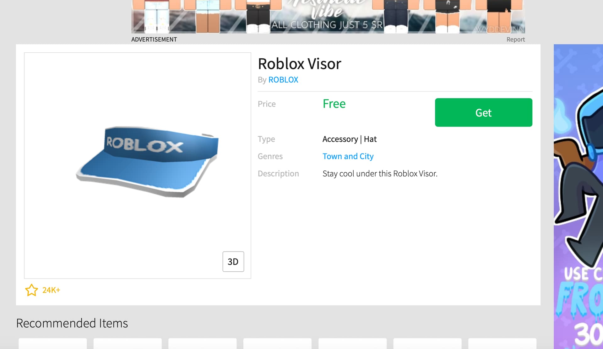 "Roblox Visor" never went offsale - Catalog Asset Bugs - Developer ...