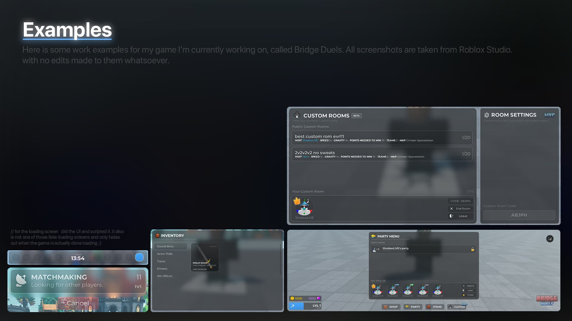 Shxdow's UI / UX Portfolio - Portfolios - Developer Forum | Roblox