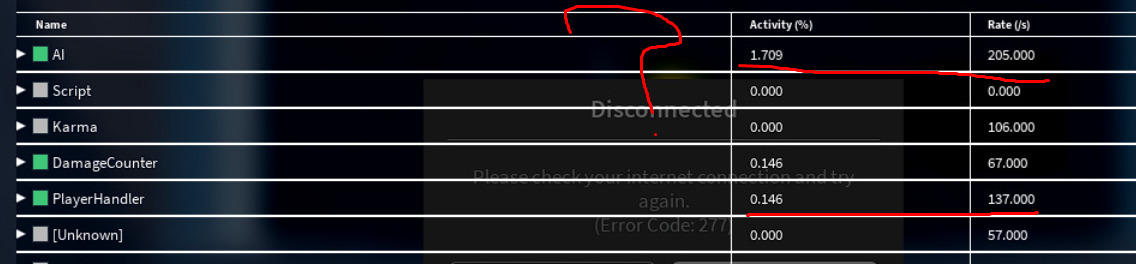 Game disconnecting players with constant up spike in thread memory - Scripting Support ...