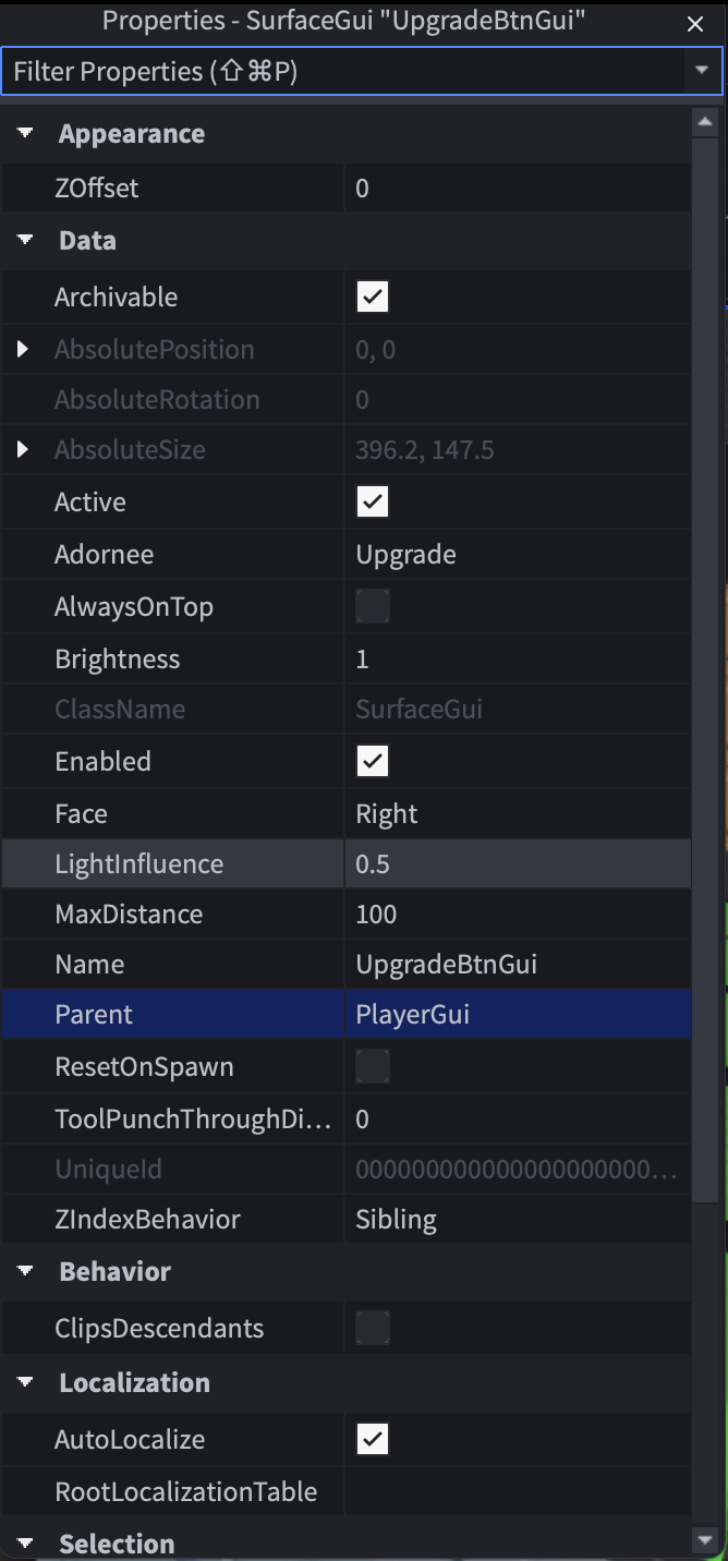 SurfaceGui not accepting any input - already in PlayerGui and Active ...