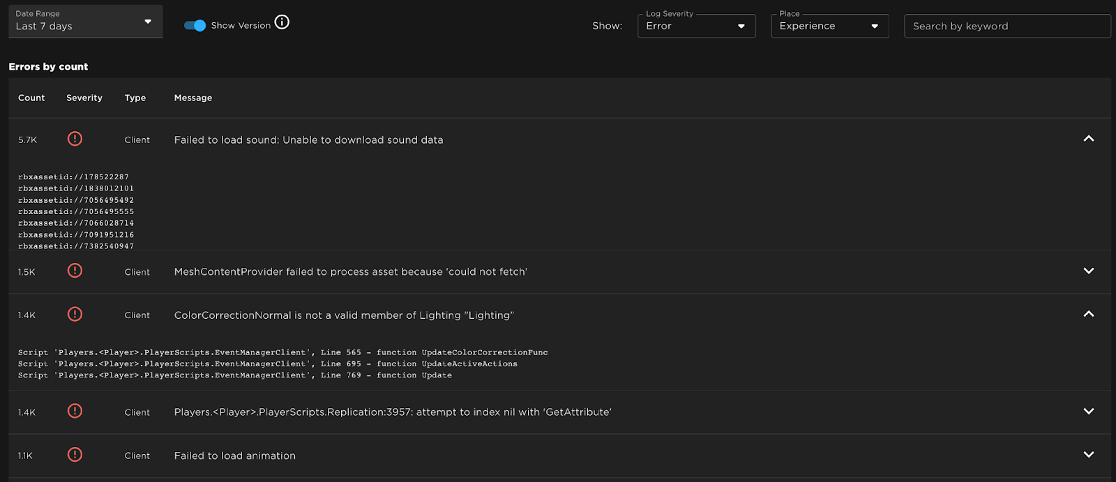 Analytics: Real Time Error Reports and Client Metrics (Crash Rates ...