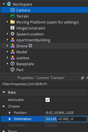 Need help with changing camera cframe rotation - Scripting Support ...