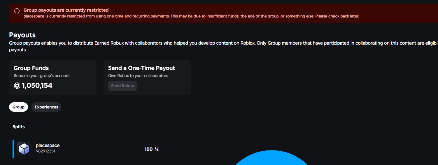 Group funds restricted. (Group has 1M~ in revenue and is older than 2 ...
