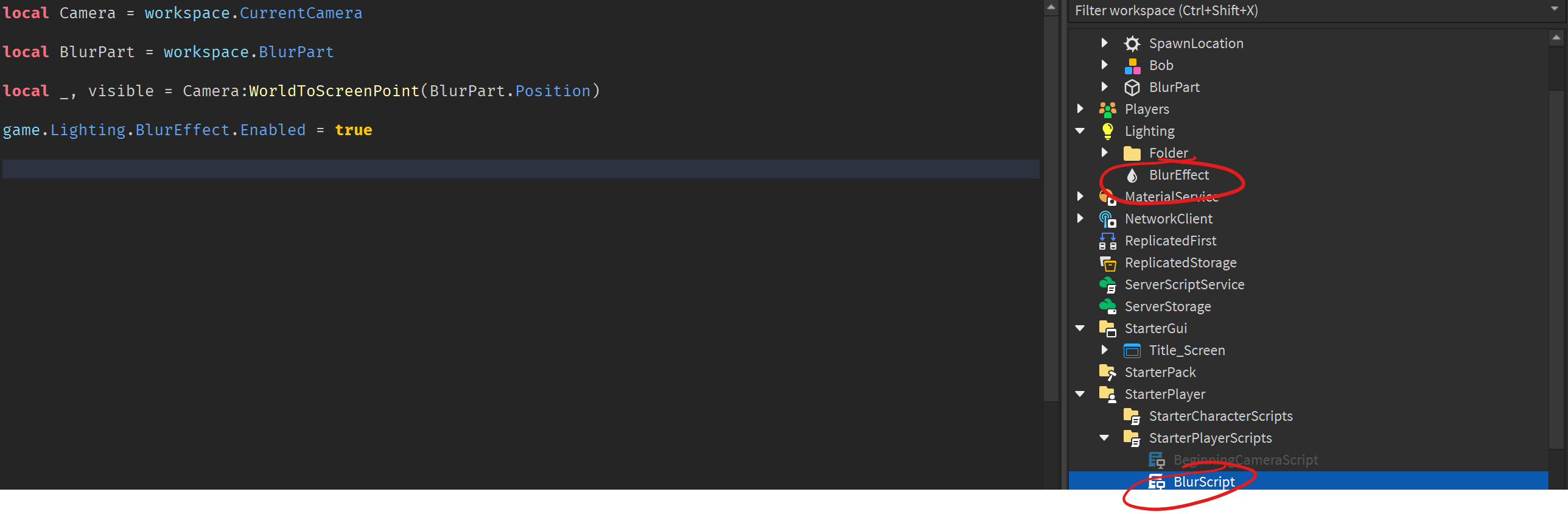 Is There Any Way To Add A Blur Effect When Someone Looks At A Part