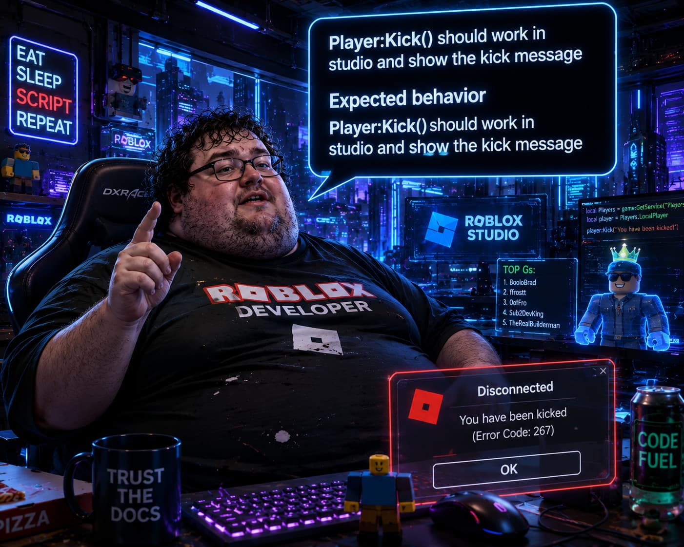 Player:Kick() in studio doesnt work and kicks me if im in a live game ...