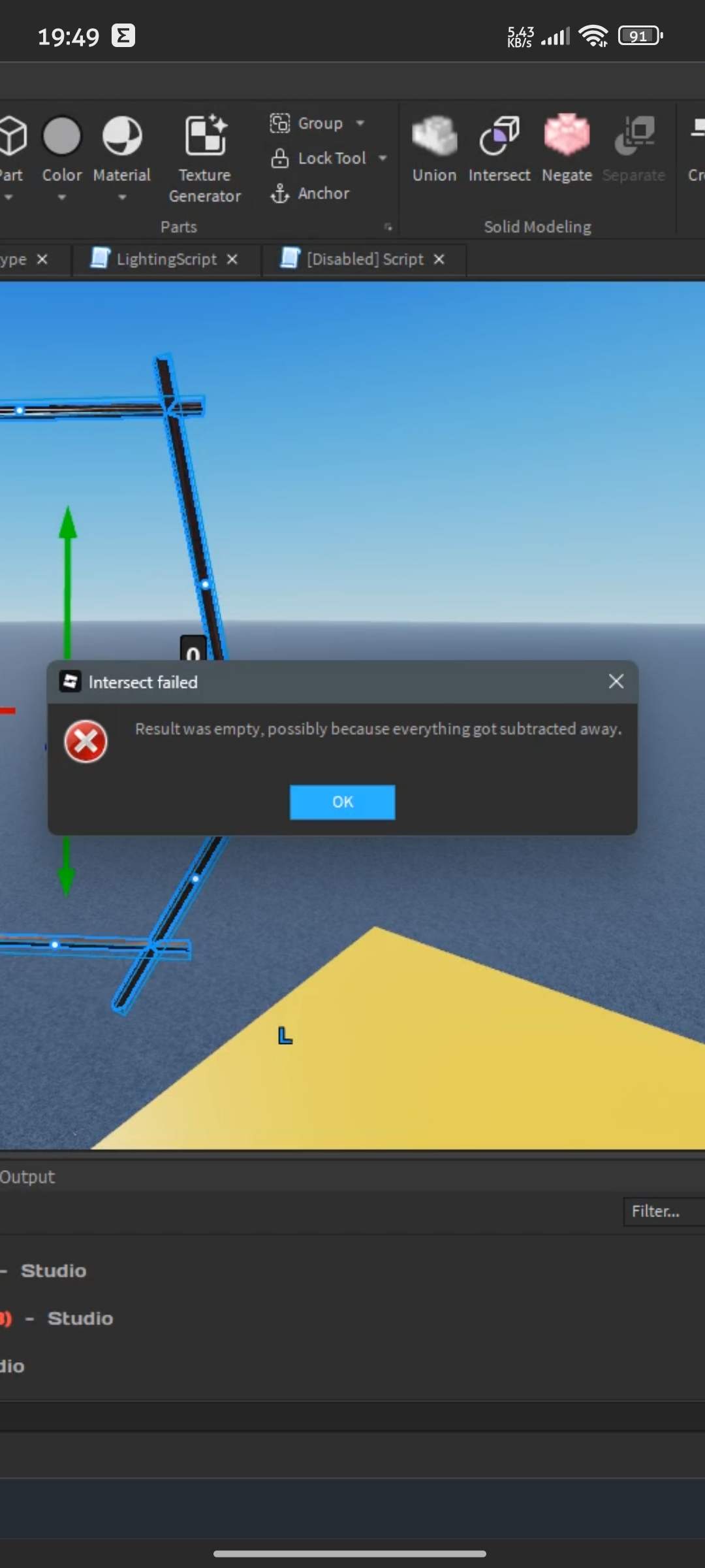 Intersecting Parts returns an error - Building Support - Developer Forum | Roblox
