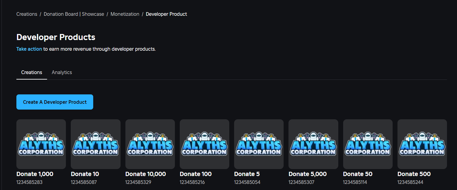 Alyths Product Information - Bulletin Board - Developer Forum | Roblox