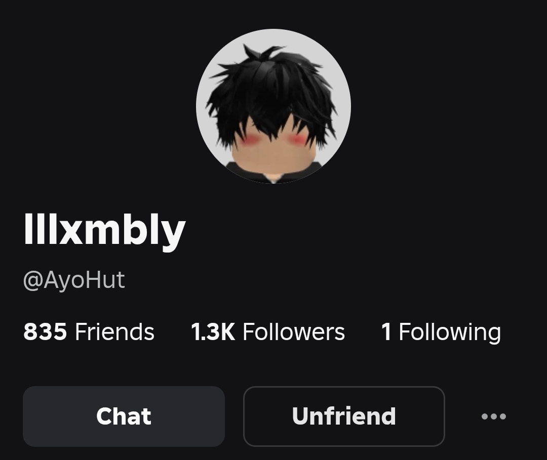 Roblox profile says you are friends but where the chat button should be ...