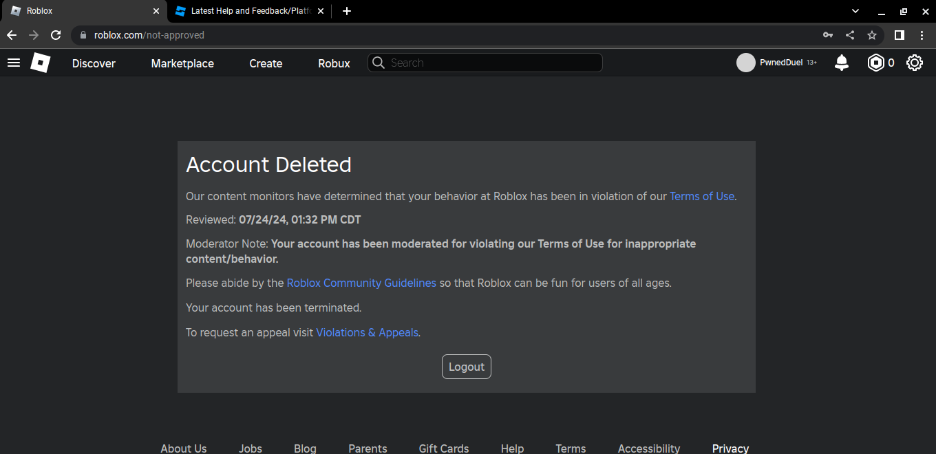 My Account Is Permanately Gone Platform Usage Support Developer