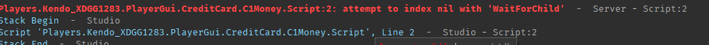 Attempt to index nill with 'Value' & attempt to index nill with 'WaitForChild' - Scripting ...