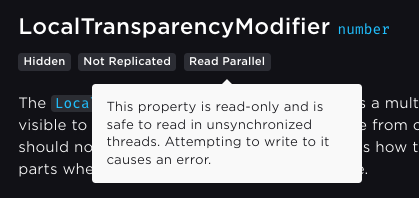 Why do I have to change my LocalTransparencyModifier inside a GetPropertyChangedSignal ...