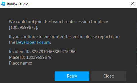 I keep getting This Error on ROBLOX STUDIO but yesterday Everything was working! - Platform ...