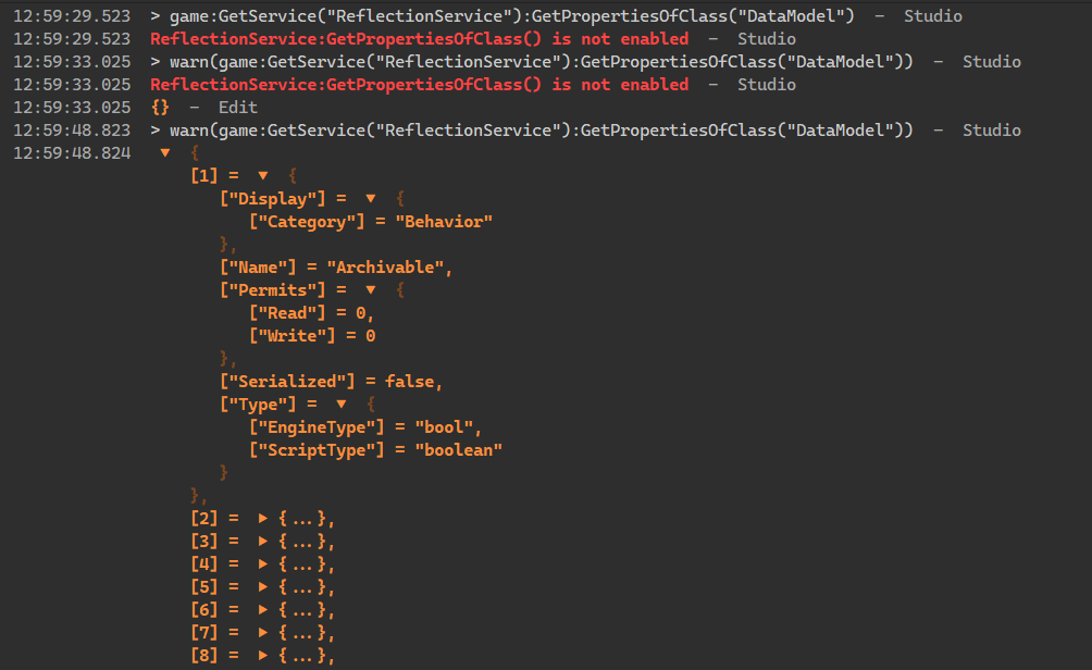 ReflectionService is not enabled? - Scripting Support - Developer Forum ...