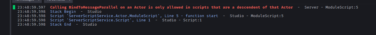 Why ModuleScript's "BindToMessageParallel" errors if called inside a ...