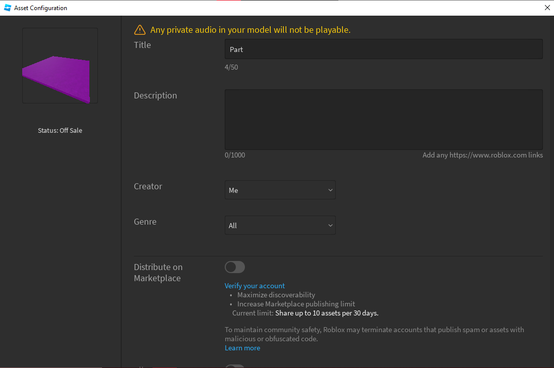Asset publish/overwrite buttons not showing - Platform Usage Support - Developer Forum | Roblox