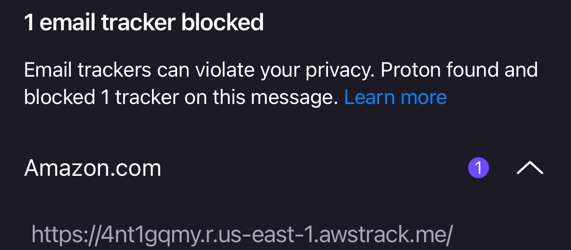 Service emails have clicktracking enabled on the links that are blocked ...