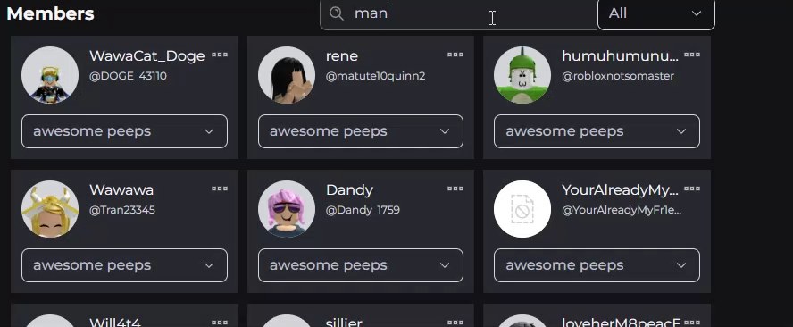 Group Member Search is not accurate - Roblox Application and Website Bugs - Developer Forum | Roblox
