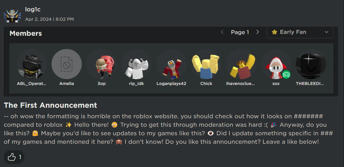 Introducing Announcements for Roblox Groups - Announcements - Developer ...
