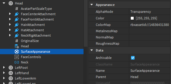 UGC Bundles with SurfaceAppearance AlphaMode set to Transparency ...