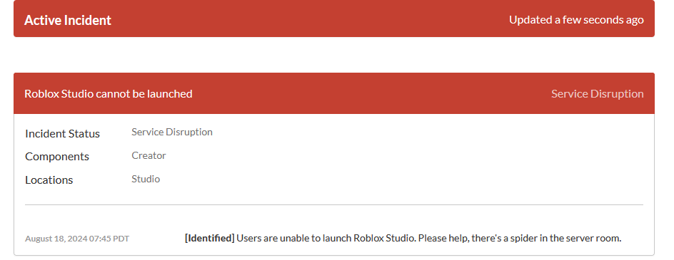 Major Outage Affecting Several Components: Studio, Groups, Settings ...