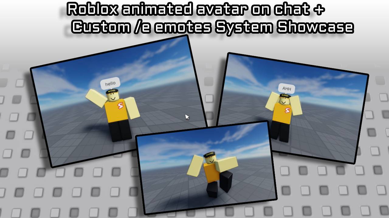 Roblox animated avatar on chat + Custom /e emotes System Showcase ...