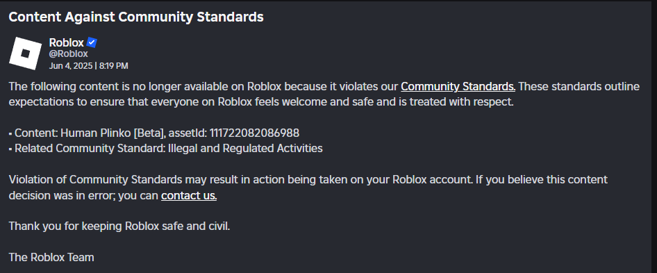 Game Warned For Seemingly No Reason Platform Usage Support