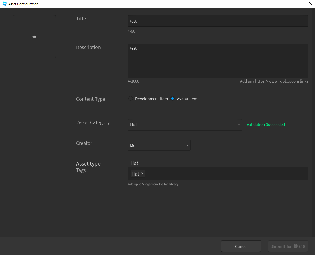 UGC Asset Configuration's upload button becomes disabled after ...