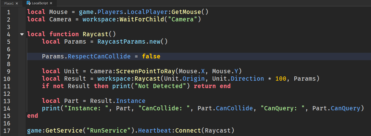 RaycastParams.RespectCanCollide doesn't work - Engine Bugs - Developer Forum | Roblox