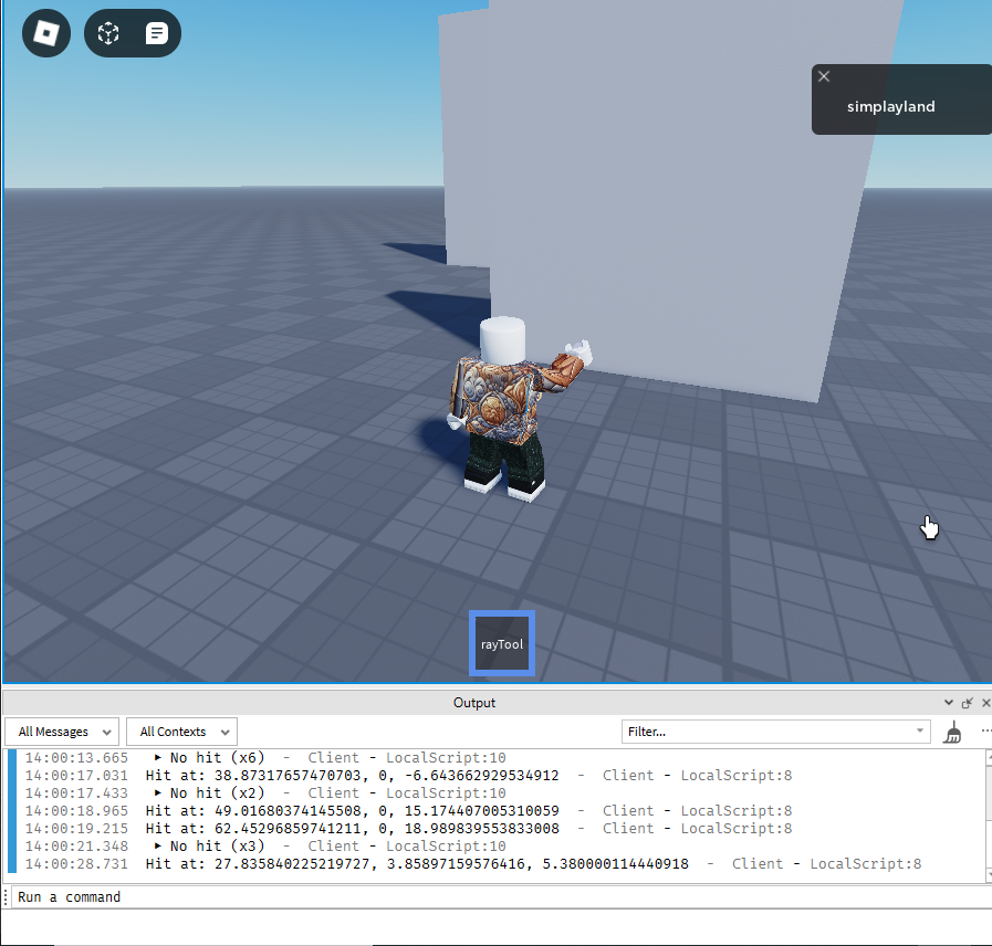 Fire a raycast, then tell player where raycast lands - Scripting Support - Developer Forum | Roblox