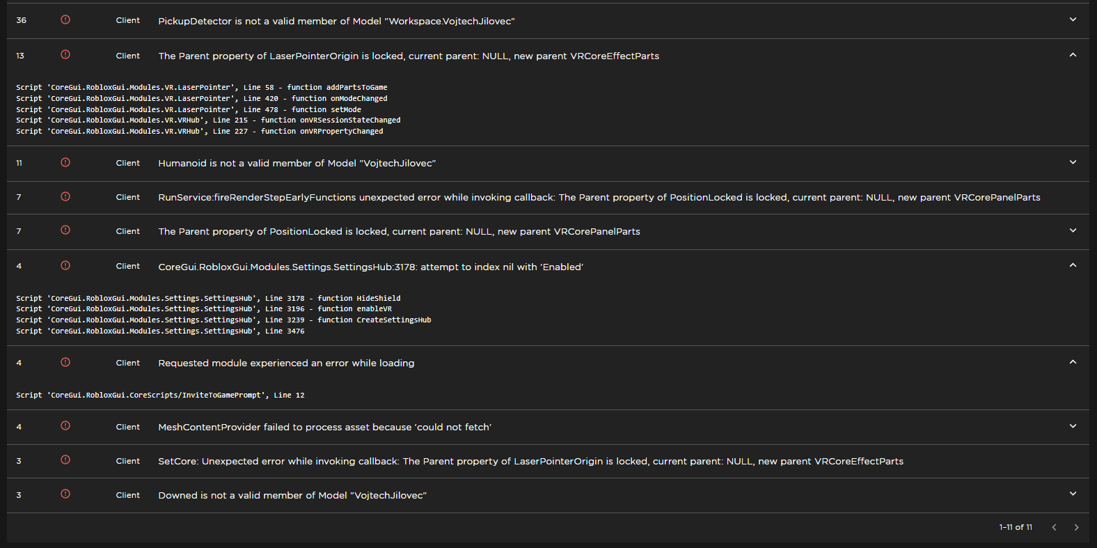 VR Core UI gets deleted when I spawn in my game - Scripting Support - Developer Forum | Roblox