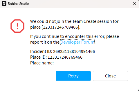Bug report for error message - Studio Bugs - Developer Forum | Roblox