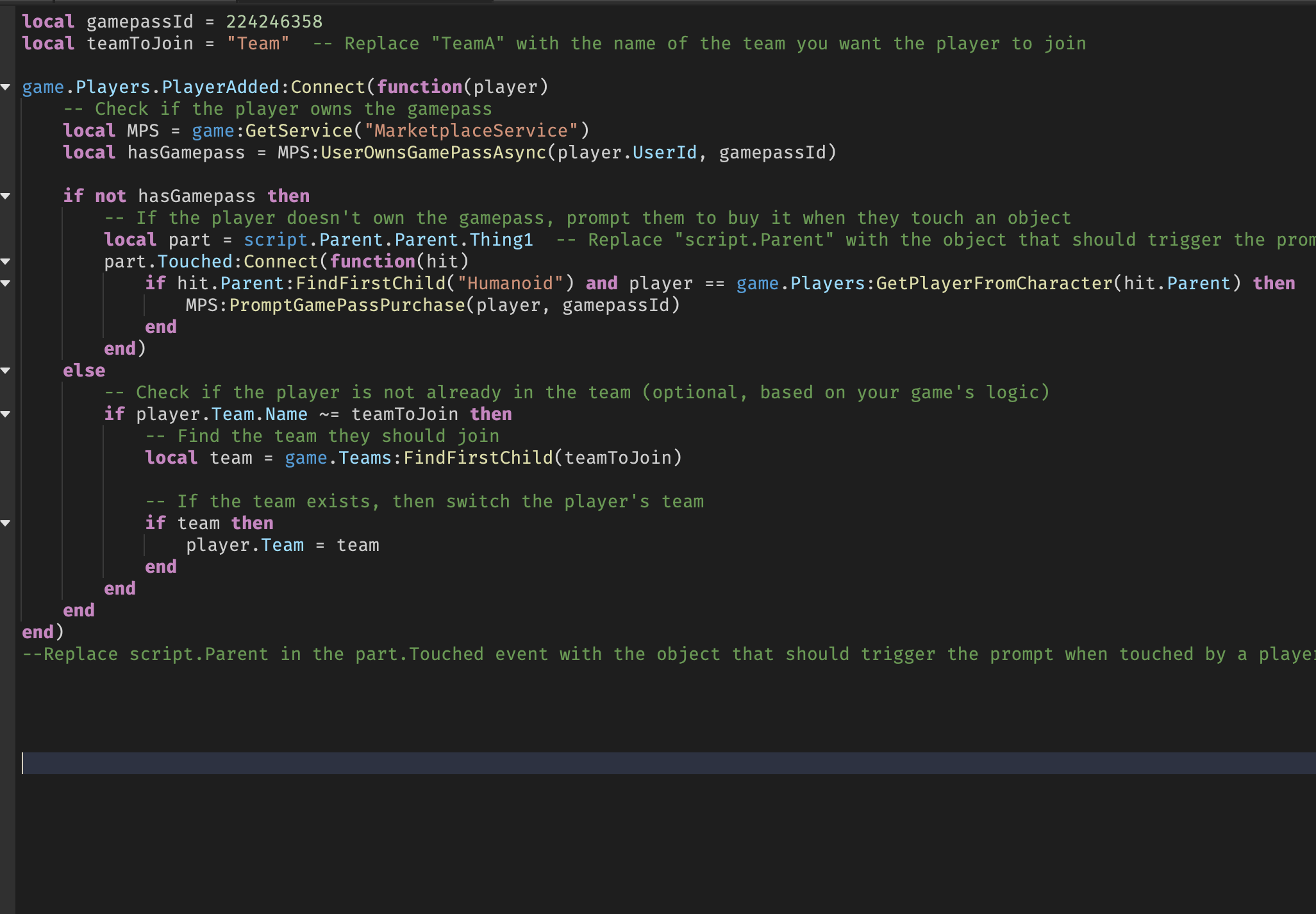 Implementing Dynamic Team Switching With Gamepass Purchase Scripting