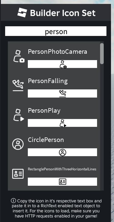 Builder Icon Set - A plugin containing (maybe) all of Roblox's UI icons ...