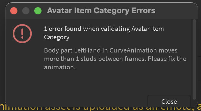 Issue with UGC animations | "More than 1 stud between frames" - Art Design Support - Developer ...