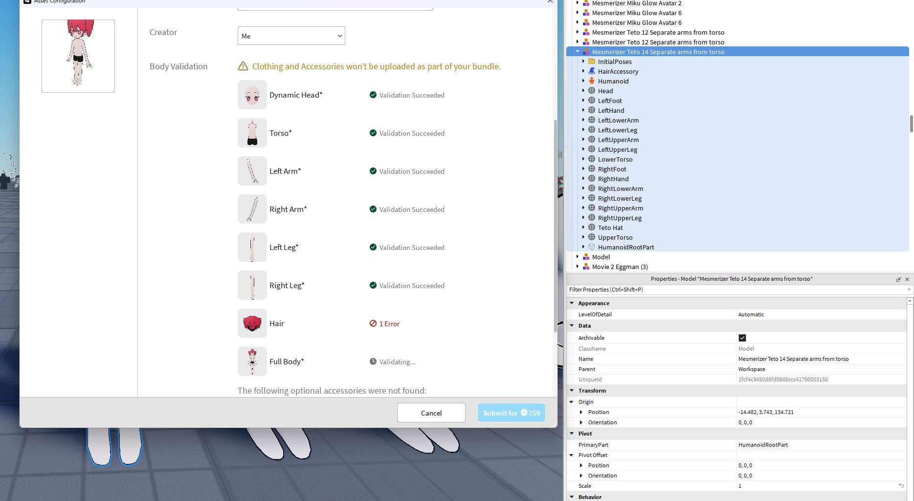 Bundles unable to have PBR Hair - Studio Bugs - Developer Forum | Roblox