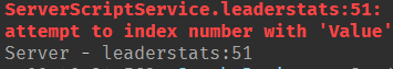 "Attempt to index number with 'Value' " errormessage in Obby ...
