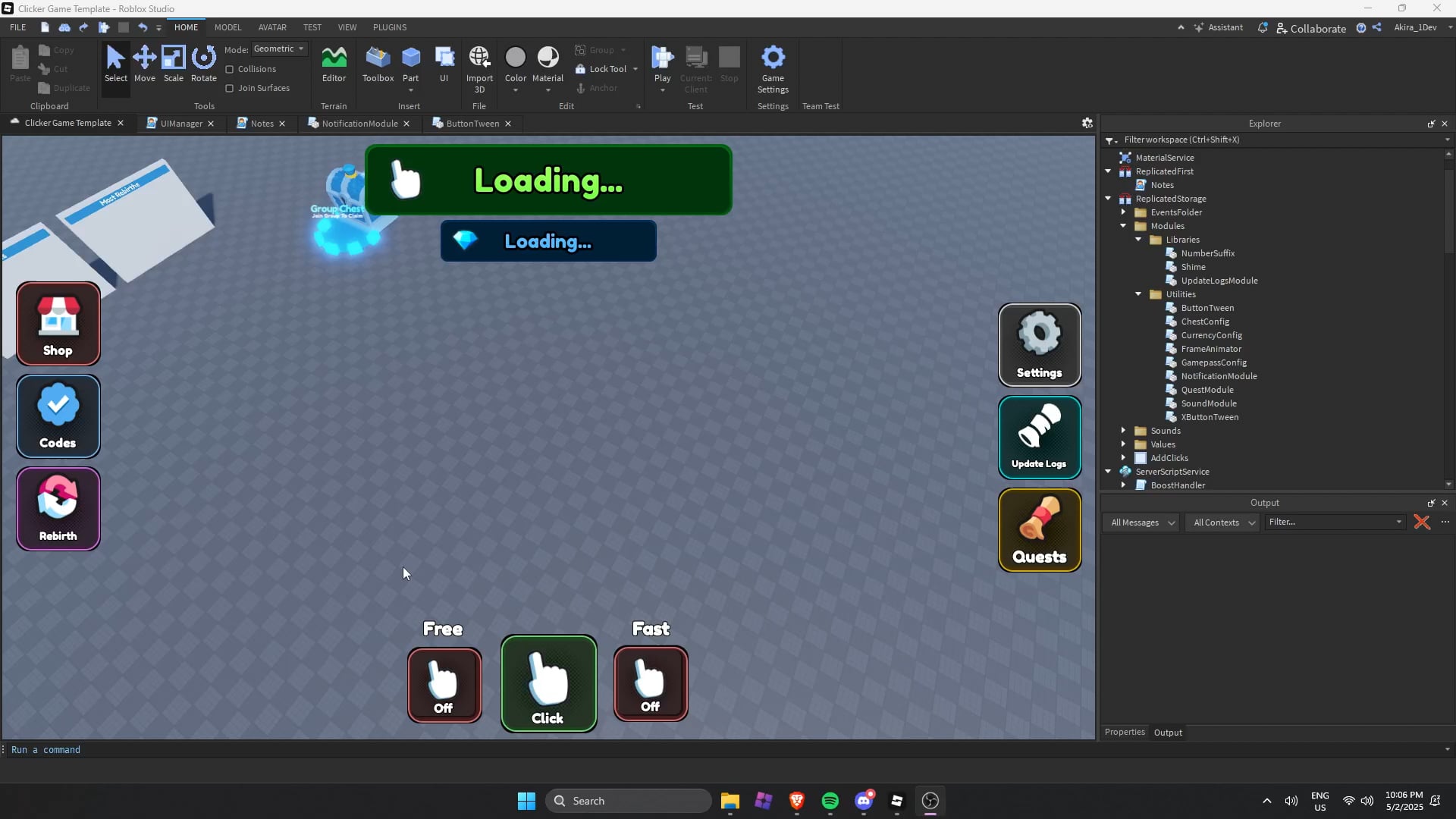 Akira Clicker Template - Community Resources - Developer Forum | Roblox