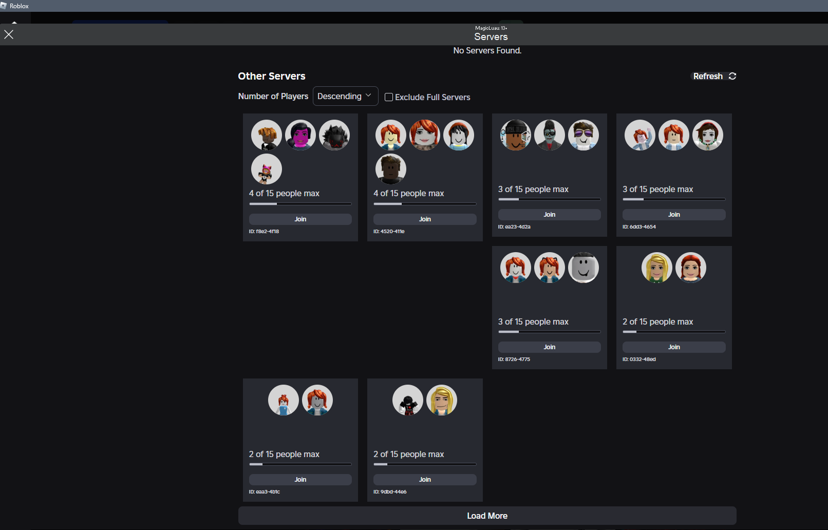 Server list sometimes don't load properly giving empty spaces between servers - Roblox ...