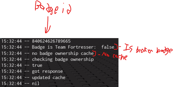 UserHasBadgeAsync infinite yield? - Scripting Support - Developer Forum | Roblox