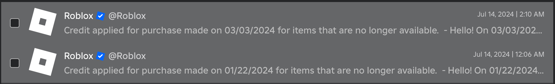 "Credit applied for purchase made on" messages are unhelpful - Website ...